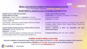 Mylan Laboratories Indore Walk In On 12 Jan At Daman - Pharma Interview